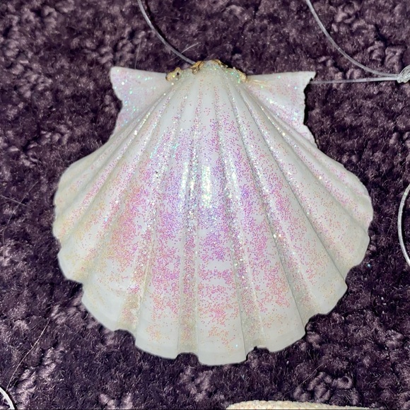 Holiday | New Assorted Real Seashell And Starfish Glitter Ornaments ...